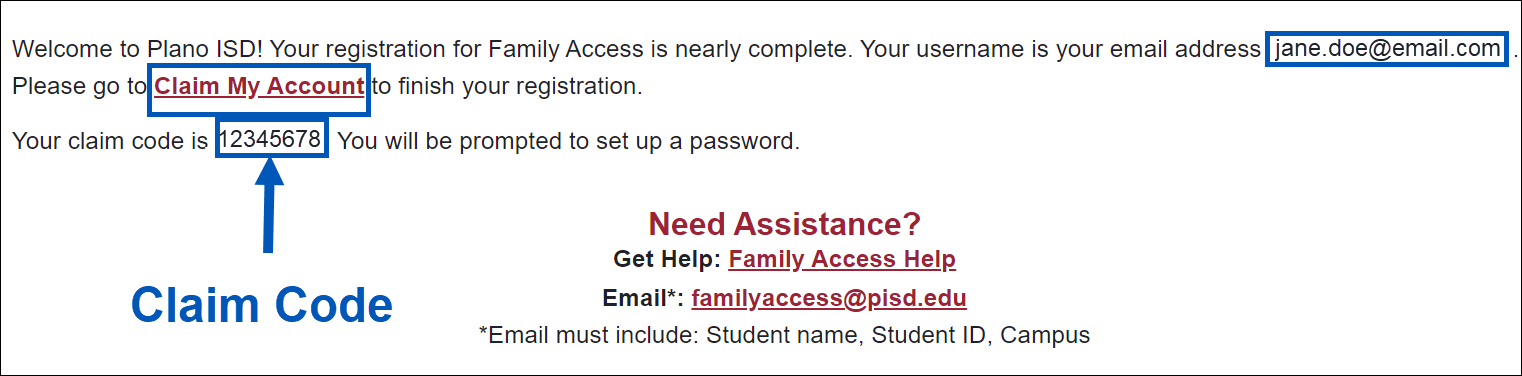 Family Access / Family Access Help